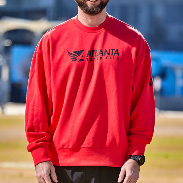 Men's Fleece 3S Crew - Pure Ruby – Atlanta Track Club
